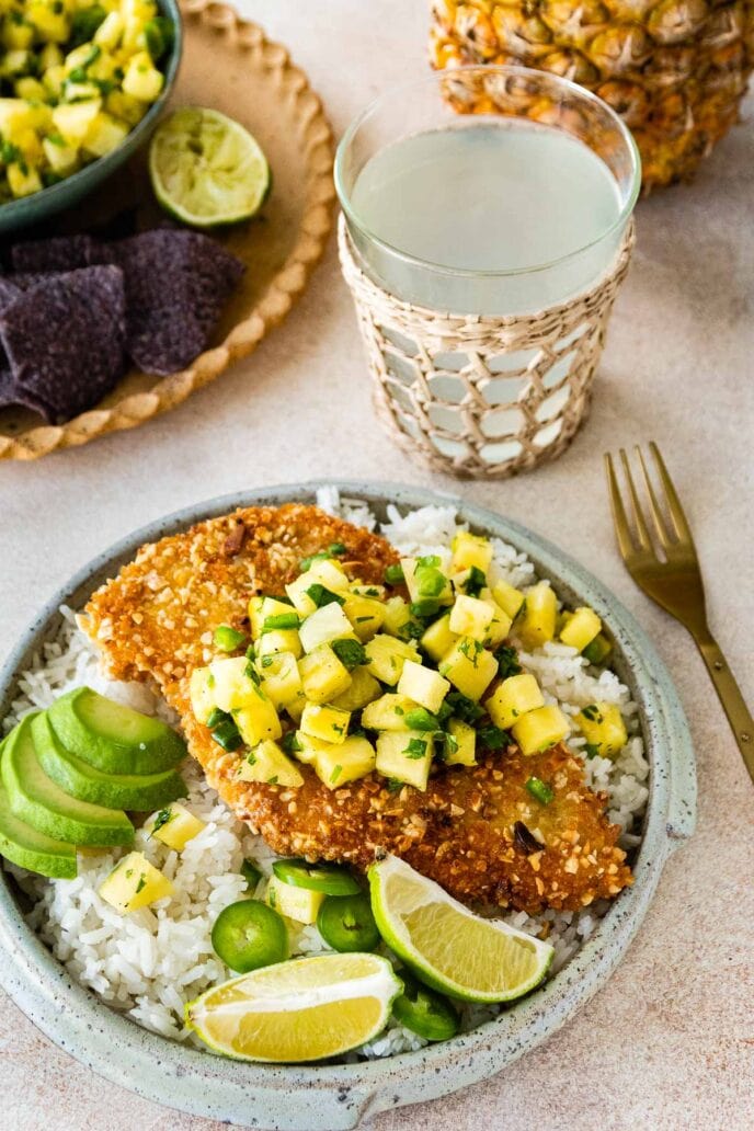 Macadamia Crusted Chicken with Pineapple-Jalapeno Salsa Recipe - Dinner ...