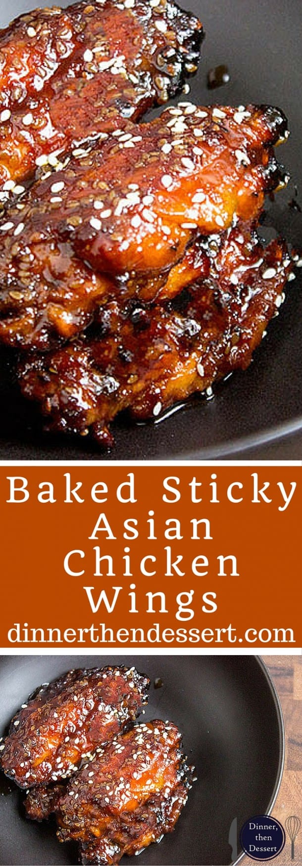Sticky Asian Chicken Wings {Party Wings!} | Dinner, then Dessert