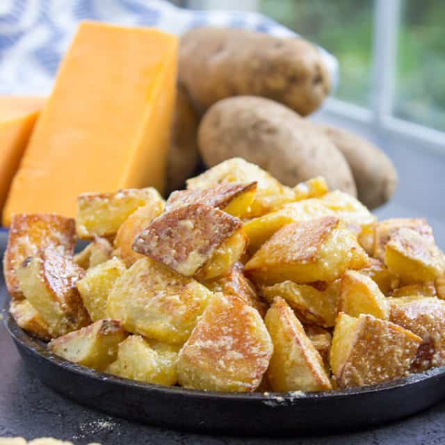 Cheddar and Sour Cream Roasted Potatoes - Dinner, then Dessert