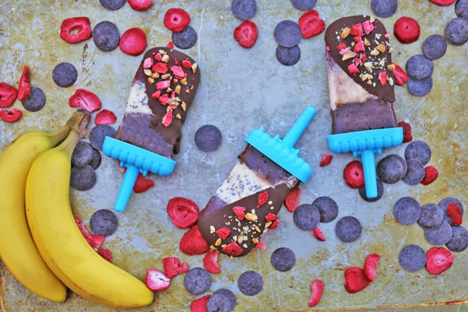 Banana Split Popsicles - Dinner, then Dessert