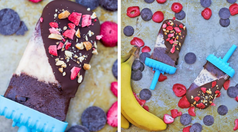 Banana Split Popsicles - Dinner, then Dessert
