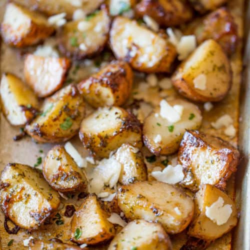Easy Balsamic Garlic Roasted New Potatoes Recipe - Dinner, then Dessert