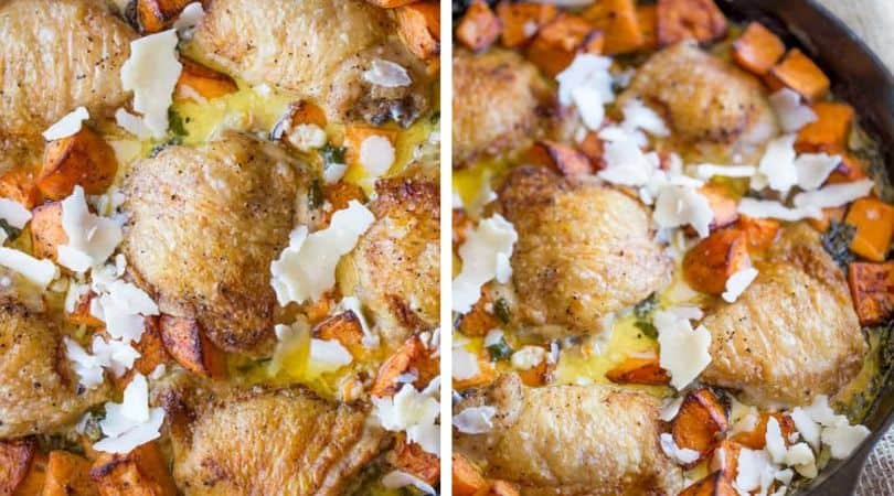 Creamy Garlic Parmesan Roasted Chicken - Dinner, then Dessert