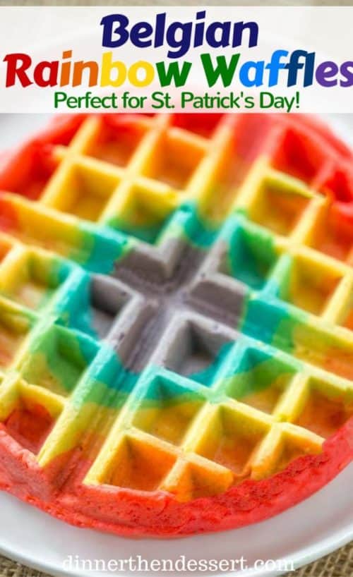 Belgian Rainbow Waffles - Dinner, then Dessert