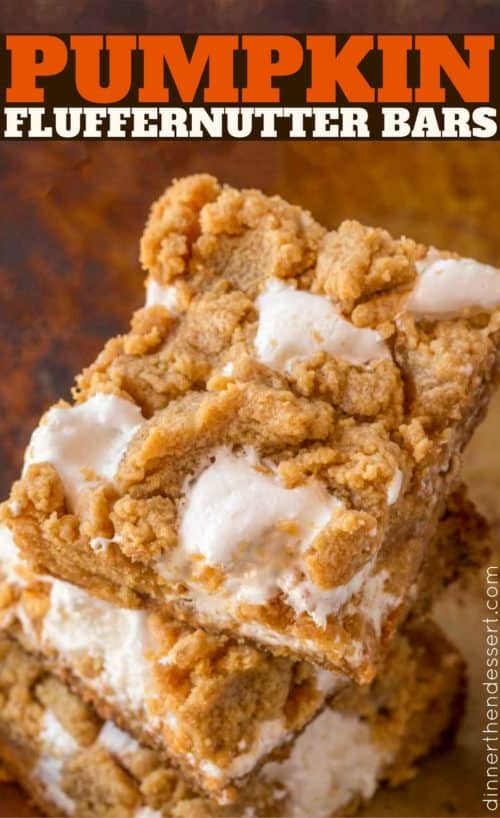 Pumpkin Fluffernutter Bars - Dinner, then Dessert
