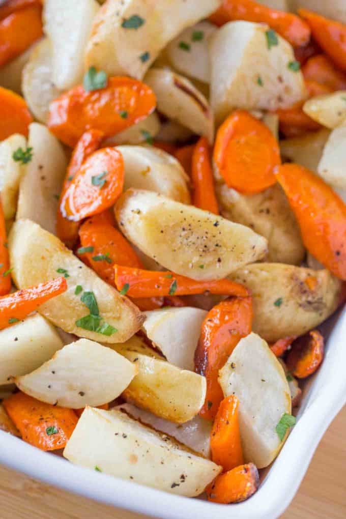 Roasted Root Vegetables Recipe [+VIDEO] - Dinner, then Dessert