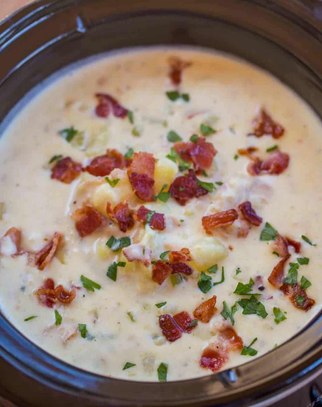 Slow Cooker Clam Chowder - Dinner, then Dessert