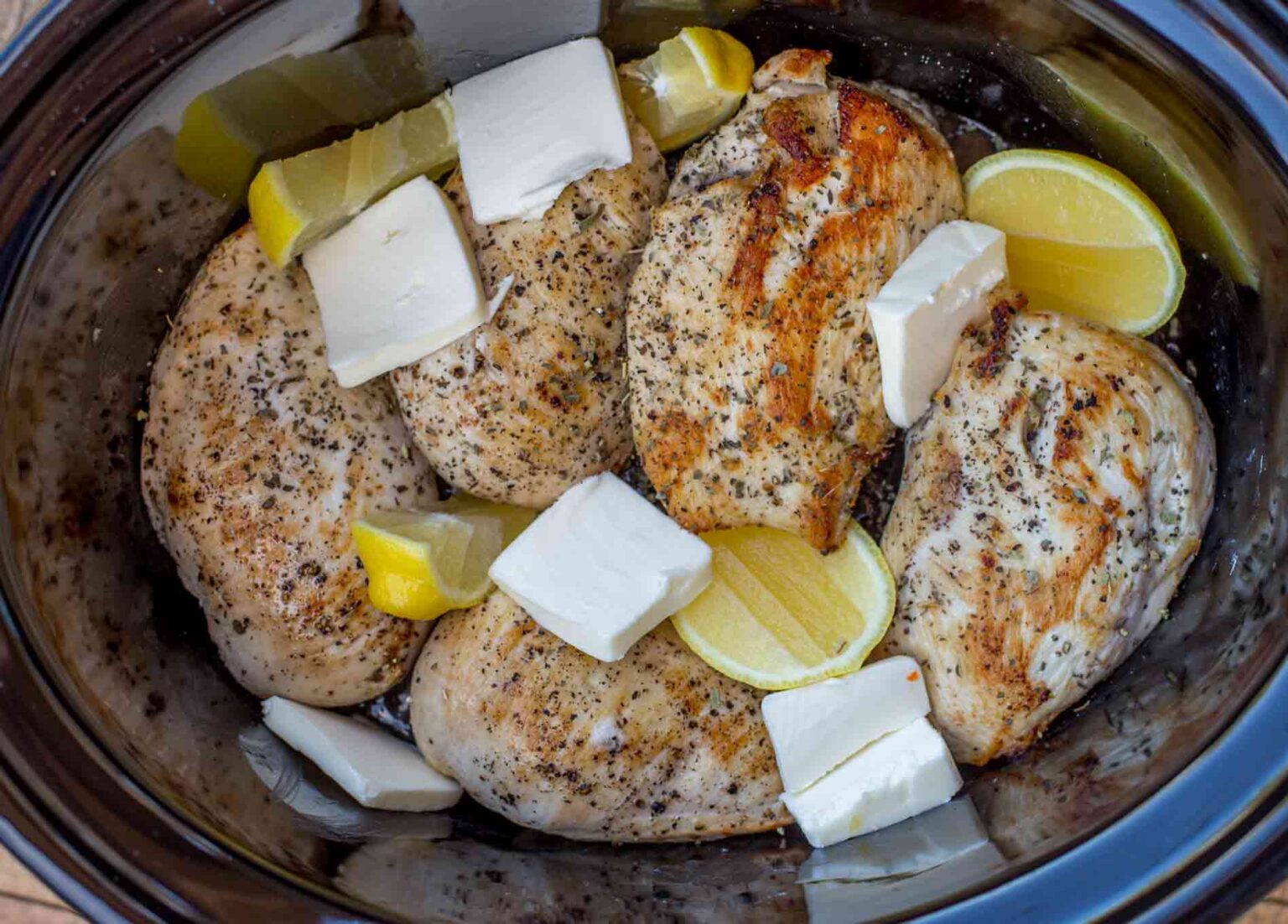 Easy Slow Cooker Creamy Lemon Chicken Recipe - Dinner, then Dessert
