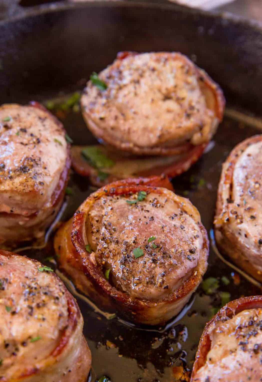 Bacon Wrapped Pork Medallions Recipe- Dinner, then Dessert