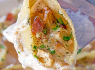 Chicken Bacon Ranch Stuffed Shells - Dinner, then Dessert