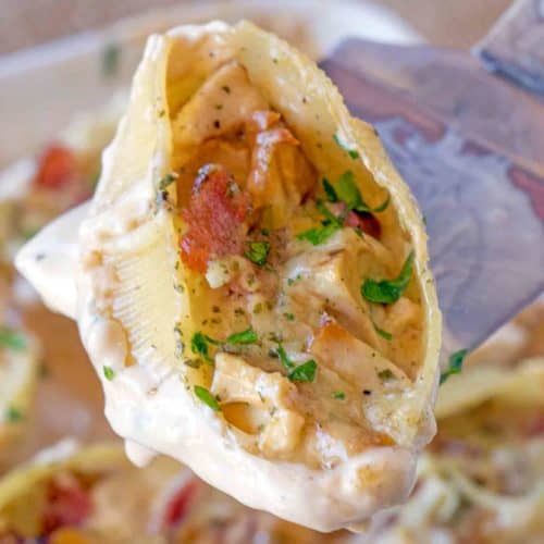 Chicken Bacon Ranch Stuffed Shells - Dinner, then Dessert