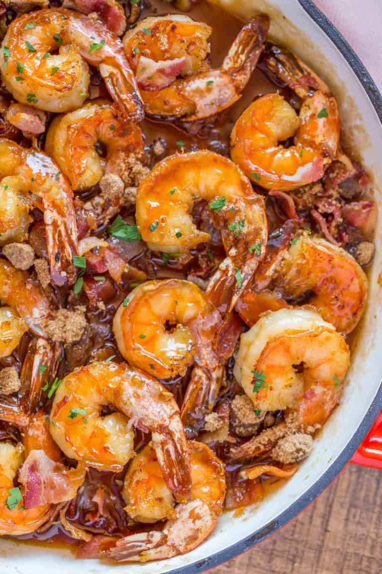 Bacon Brown Sugar Garlic Shrimp - Dinner, then Dessert