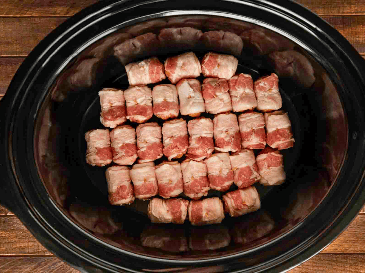 Slow Cooker Bacon Wrapped Lil' Smokies Recipe - Dinner, then Dessert
