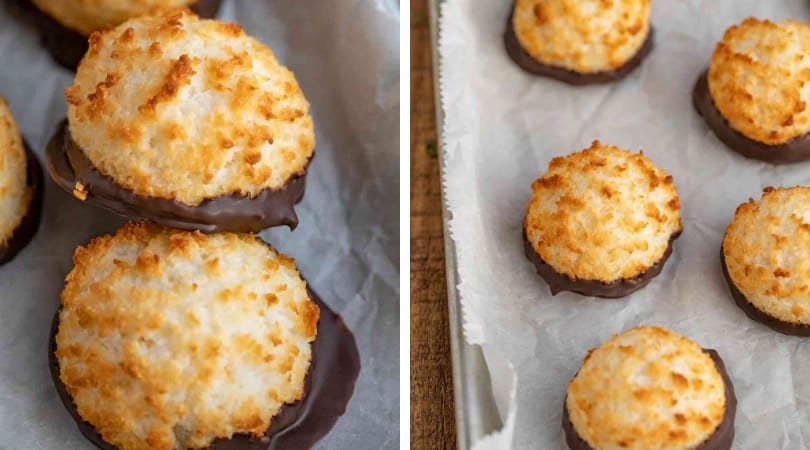 Chocolate-Dipped Coconut Macaroons Recipe - Dinner, then Dessert