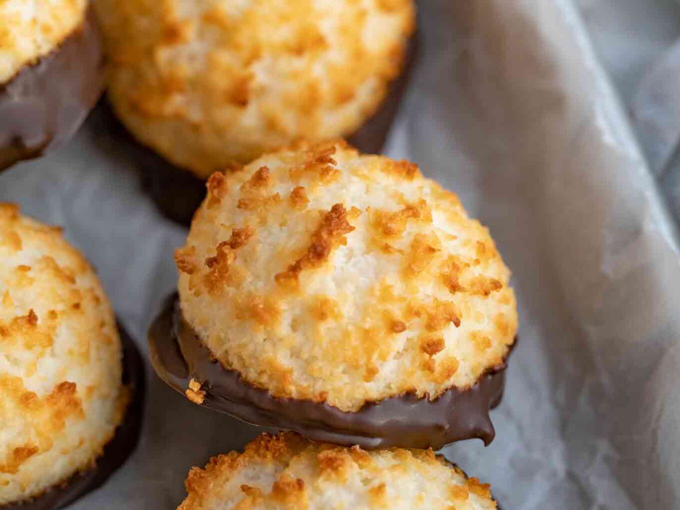 Chocolate-Dipped Coconut Macaroons Recipe - Dinner, then Dessert