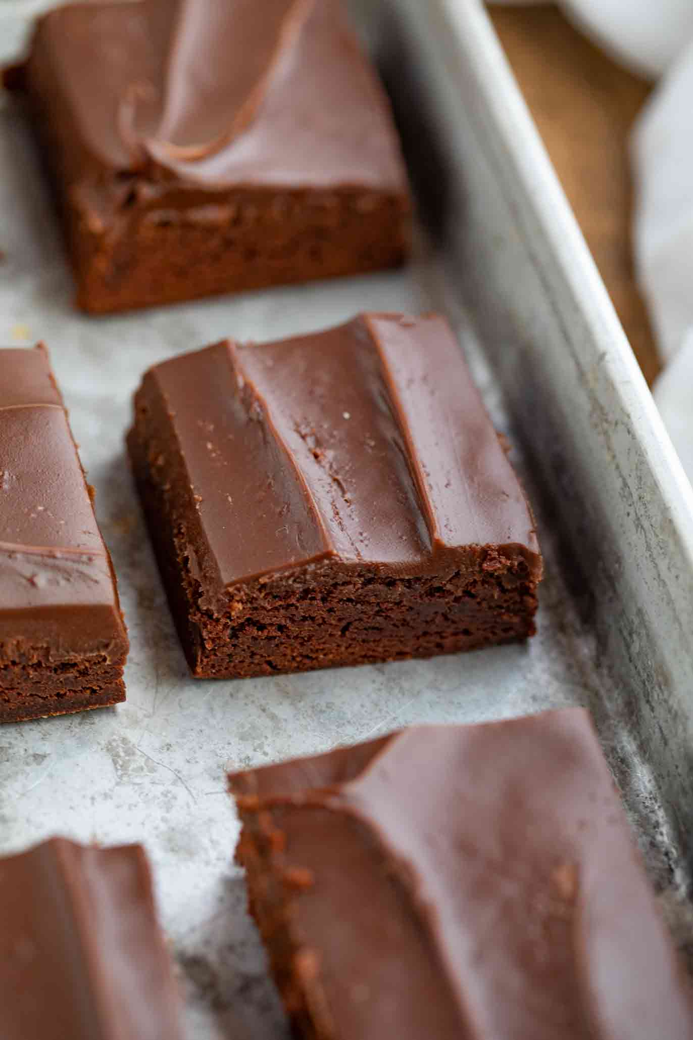 Fudge Iced Brownies - Dinner, then Dessert