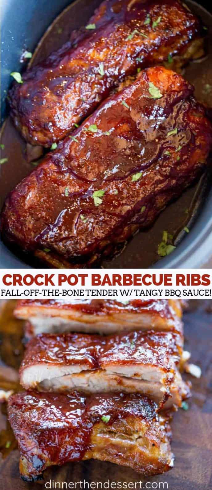 Slow Cooker Barbecue Ribs (Crockpot Ribs) - Dinner, then Dessert