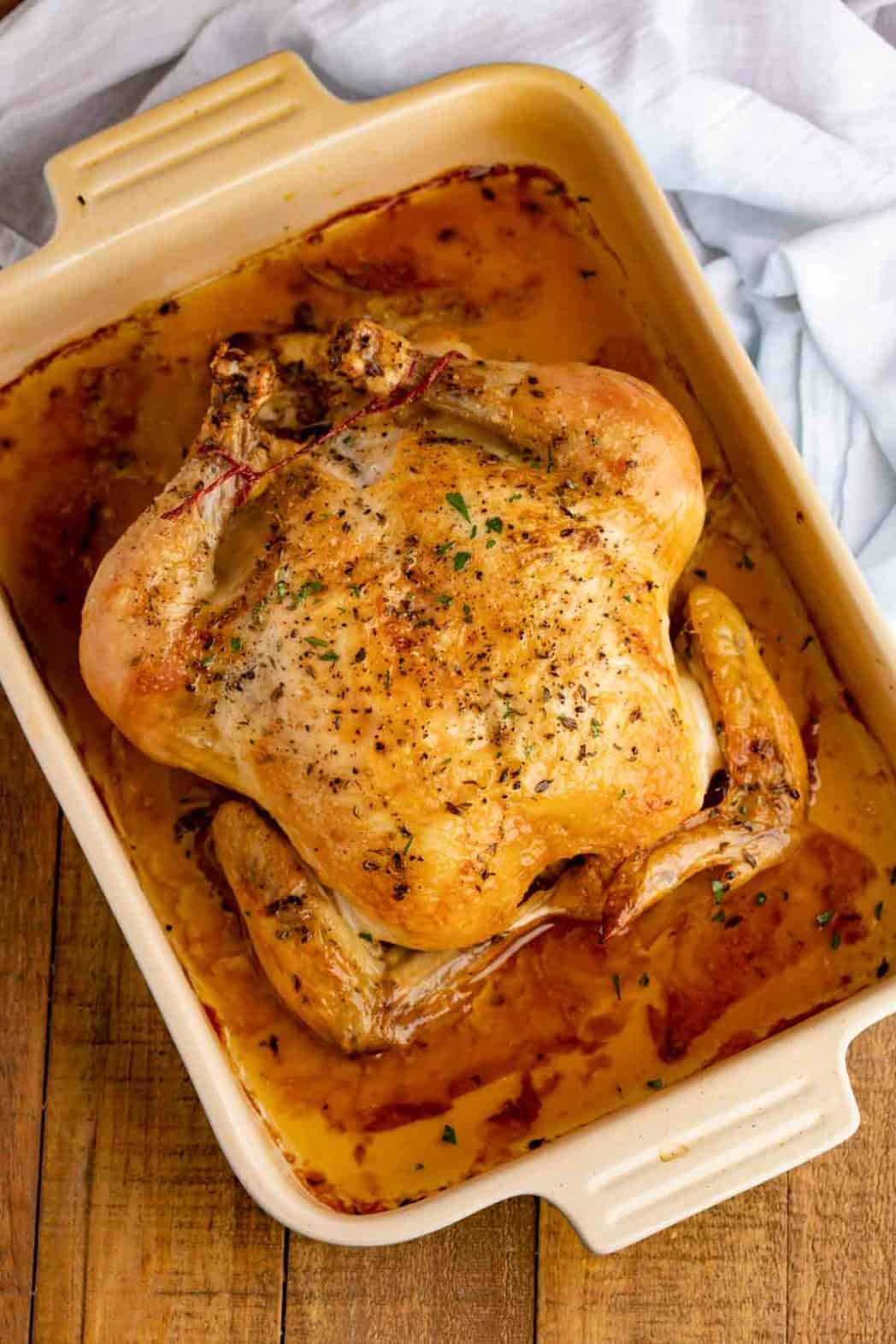 Perfect Simple Roast Chicken - Crispiest Skin, Juciest Meat in just 1 hour!