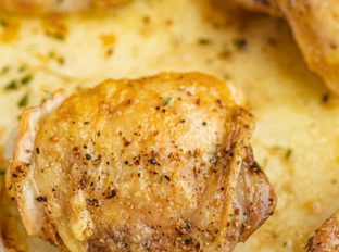 Baked Chicken Thighs (Perfectly CRISPY skin) - Dinner, then Dessert