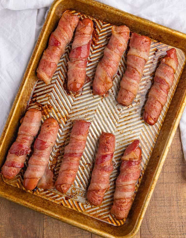 Bacon Wrapped Hot Dogs - Dinner, then Dessert