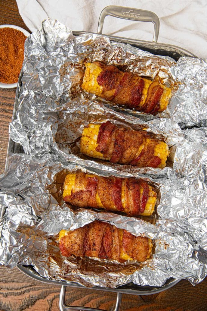 BBQ Bacon Oven Roasted Corn (Crispy & Easy!) - Dinner, then Dessert