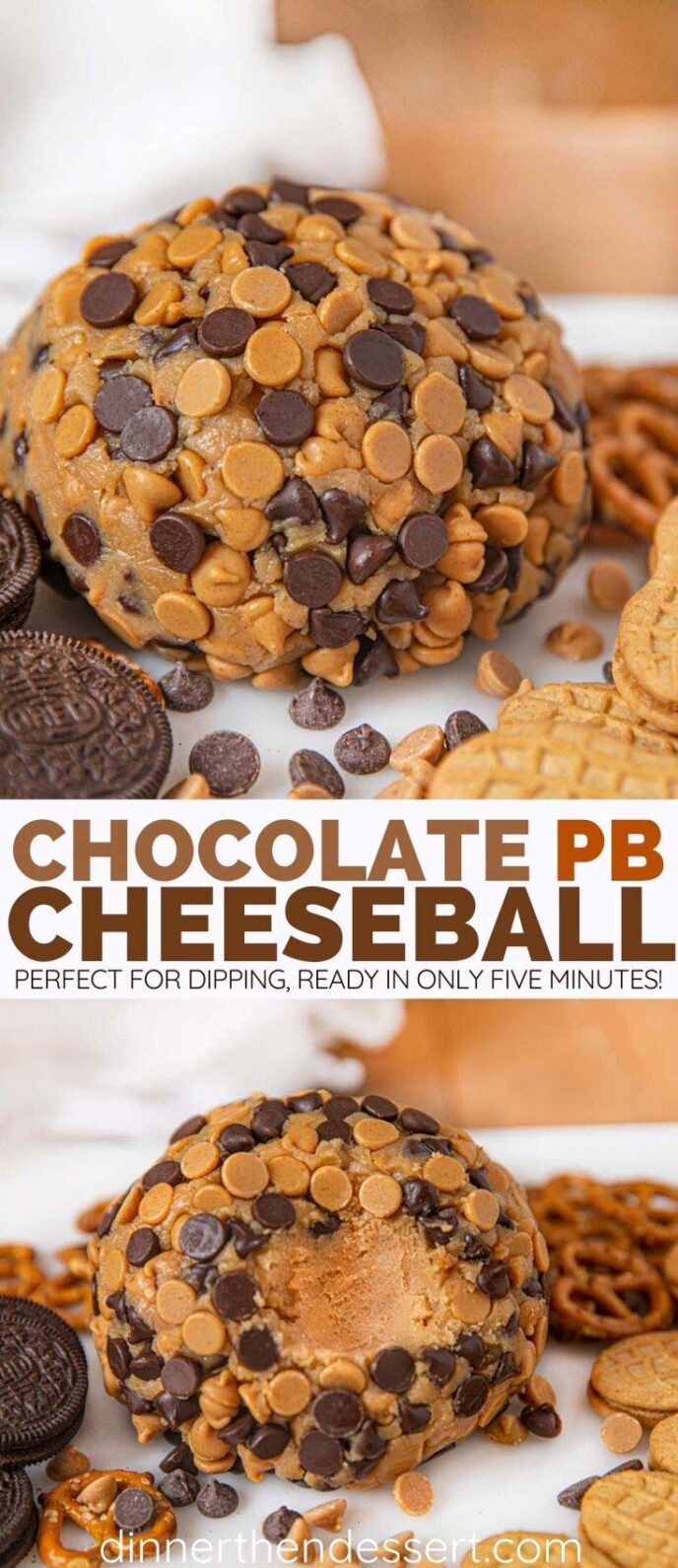 Easy Chocolate Peanut Butter Cheese Ball Recipe - Dinner, then Dessert