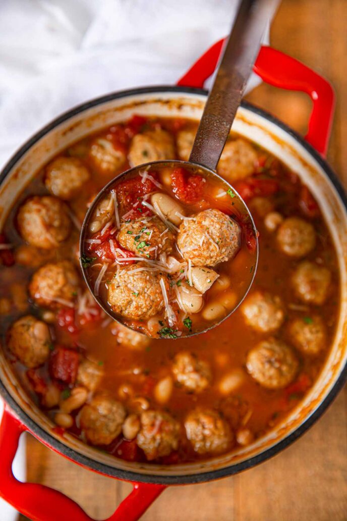 Italian Meatball Soup Recipe (w/ frozen meatballs) - Dinner, then Dessert