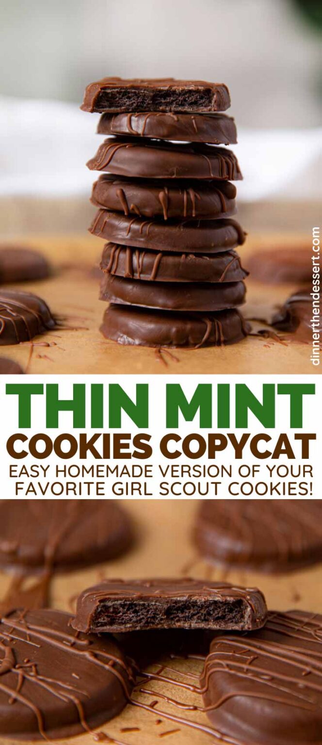 Thin Mint Cookies Recipe (Girl Scout Copycat) - Dinner, then Dessert