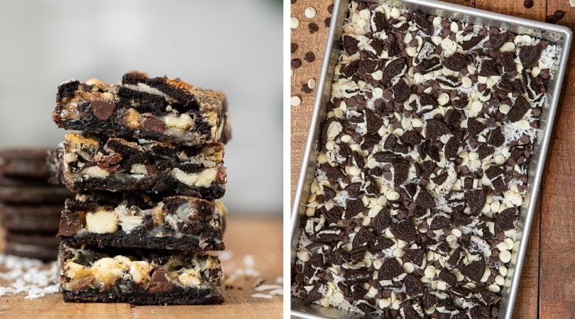 Magic Oreo Layer Bars (Oreo Crust & Chunks!) - Dinner, then Dessert