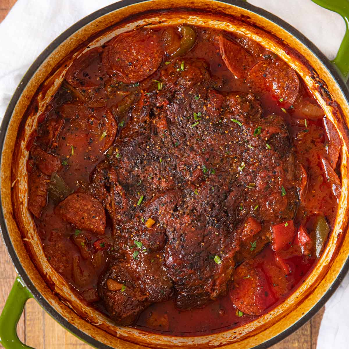 Pepperoni Pizza Pot Roast Recipe - Dinner, then Dessert