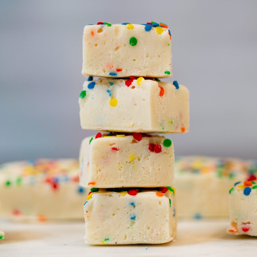 Easy Birthday Cake Fudge Recipe (with Cake Mix!)- Dinner, then Dessert