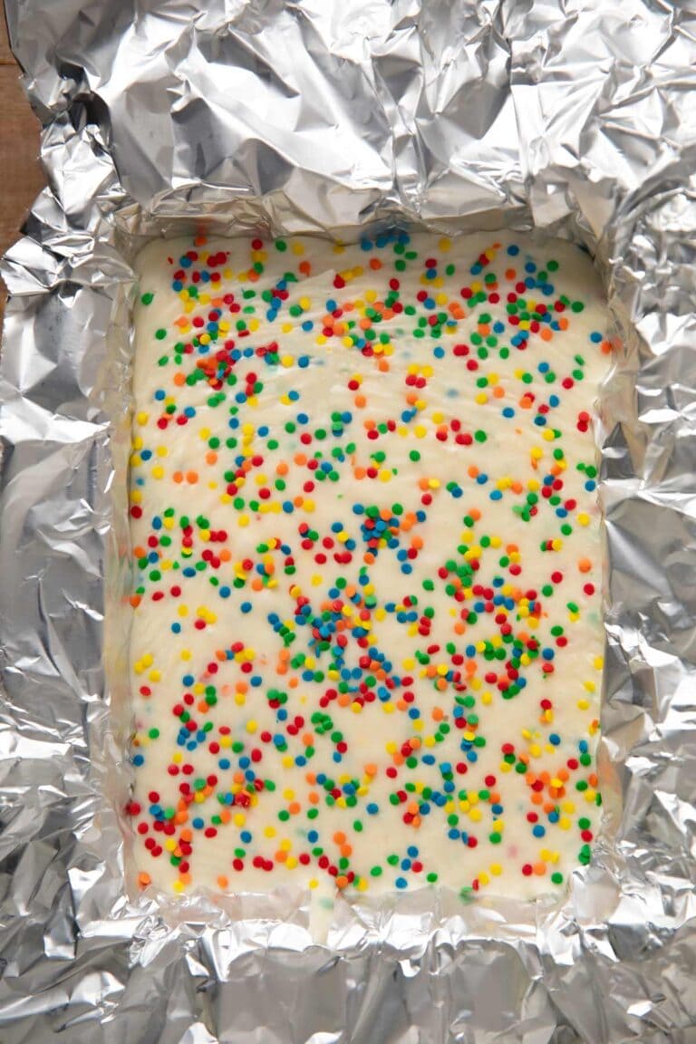 Easy Birthday Cake Fudge Recipe (with Cake Mix!)- Dinner, then Dessert