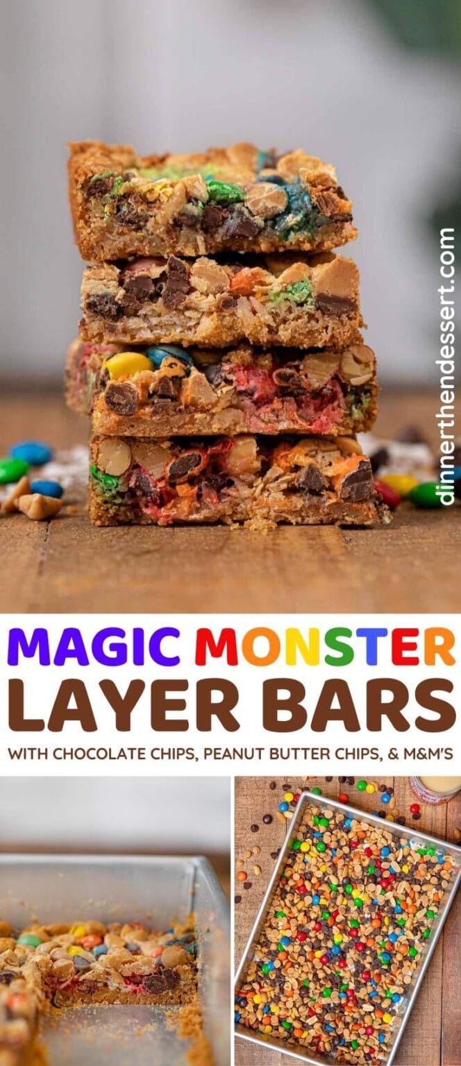 Magic Monster Layer Bars Recipe (Trail Mix Bar) - Dinner, then Dessert
