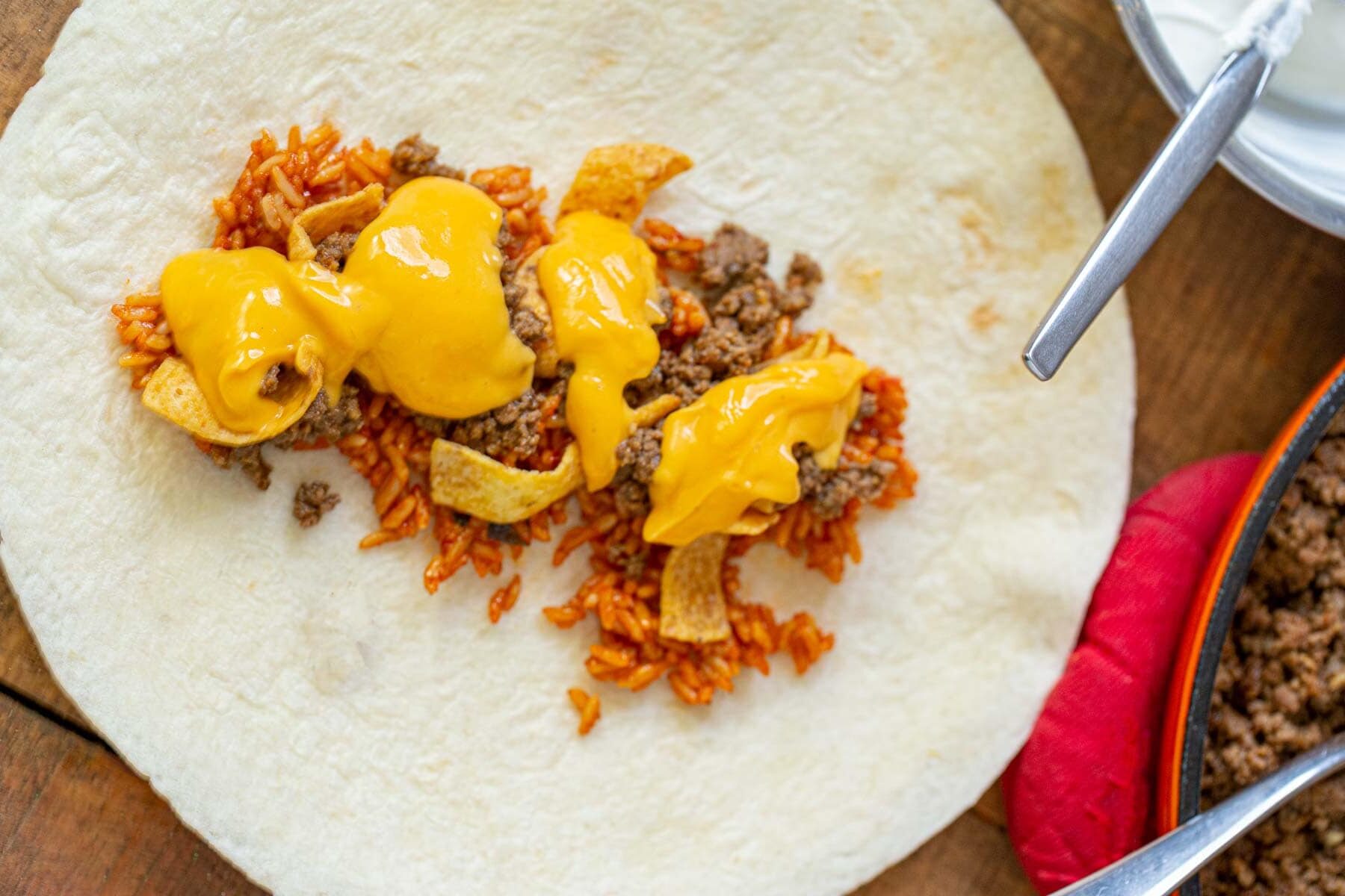 Taco Bell Beefy Fritos Burrito Recipe- Dinner, then Dessert