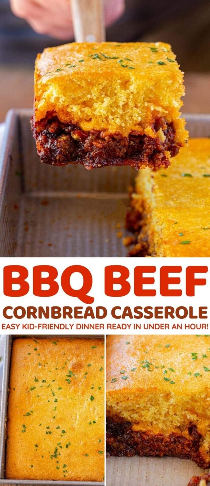BBQ Beef Cornbread Casserole - Dinner, then Dessert