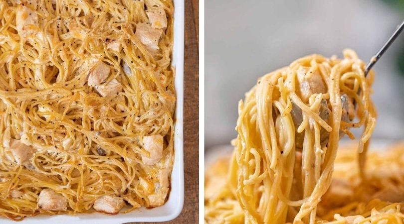 Easy Baked Chicken Spaghetti Recipe - Dinner, then Dessert