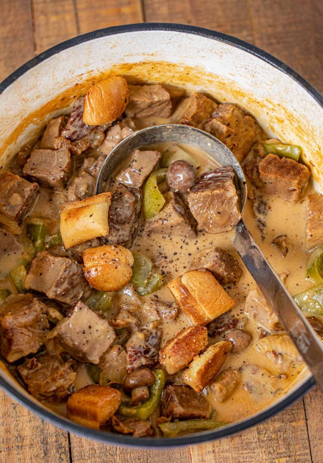 Cheesy Philly Cheesesteak Soup Recipe [VIDEO] - Dinner, then Dessert