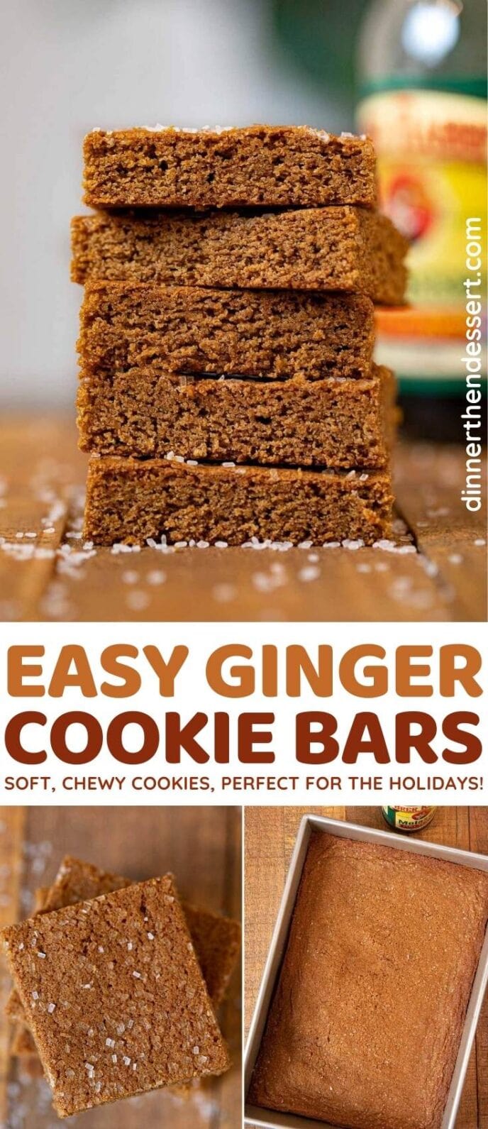 Easy Ginger Cookie Bars Recipe - Dinner, then Dessert