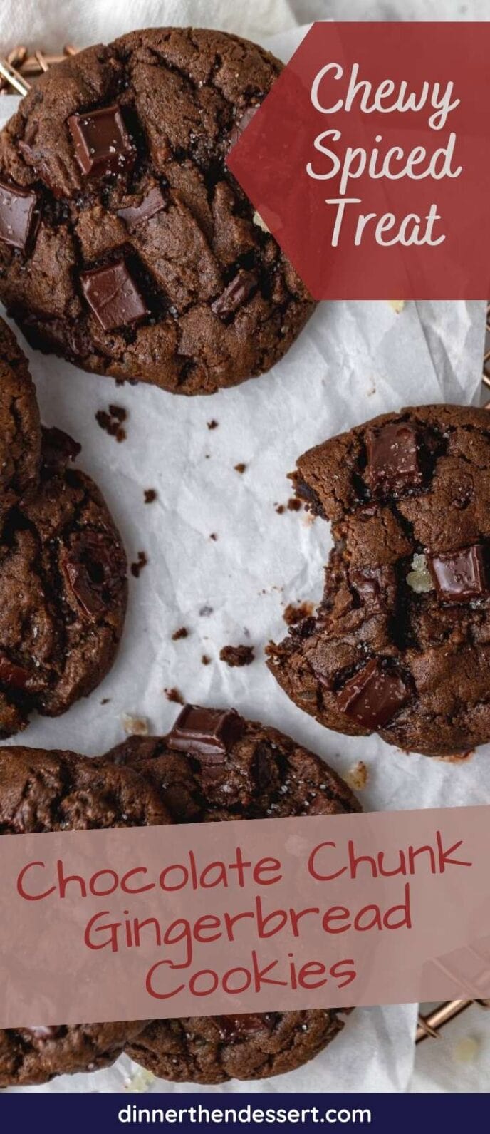 Easy Chocolate Chunk Gingerbread Cookies Recipe - Dinner, then Dessert