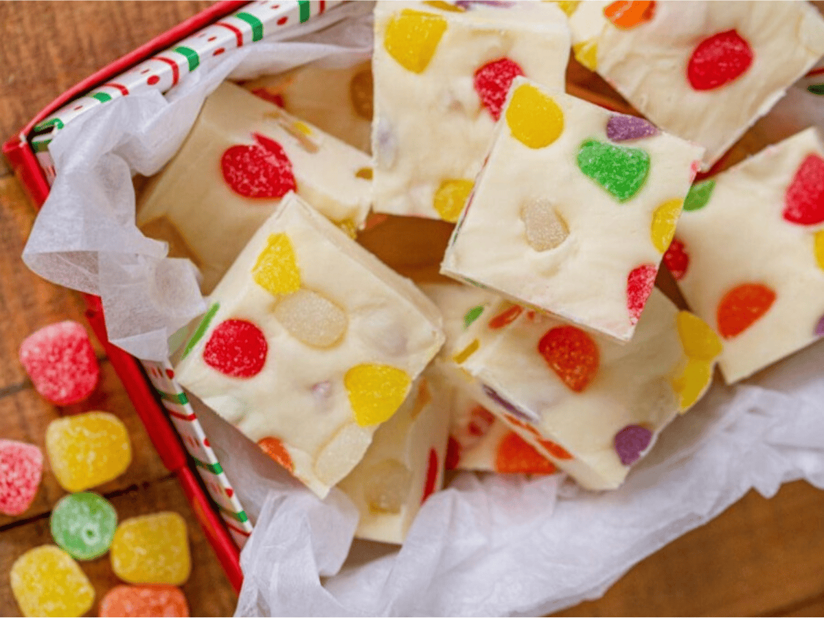 Easy Gumdrop Fudge Recipe (4 Ingredients!)- Dinner, then Dessert