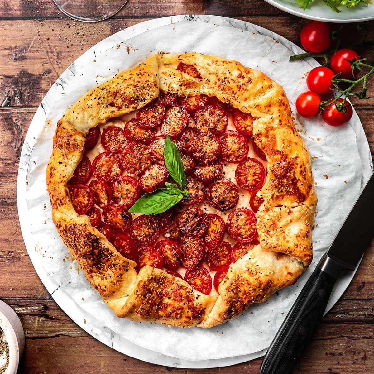 Easy Tomato Goat Cheese Galette Recipe - Dinner, then Dessert