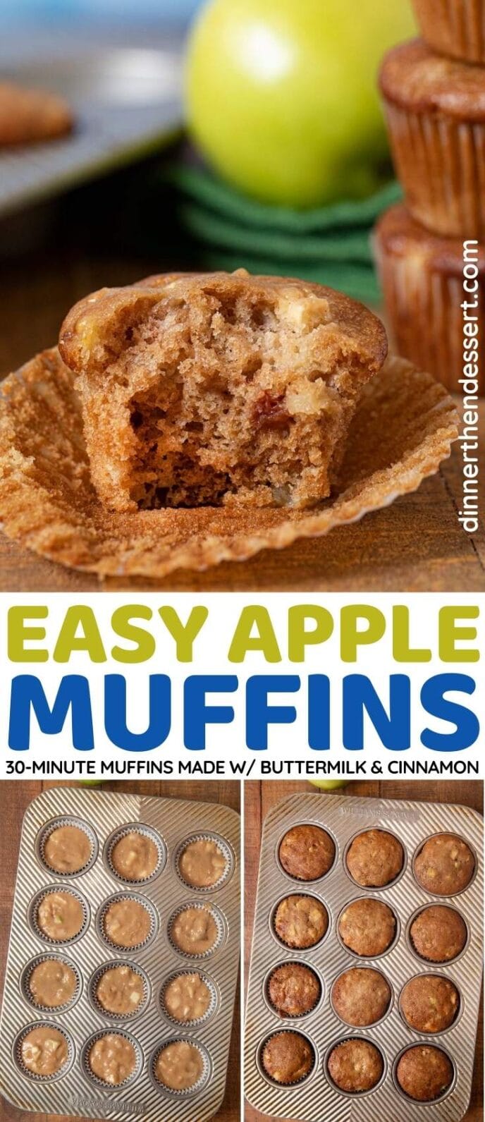 Easy Apple Muffins Recipe (Ready in 30 Minutes!) - Dinner, then Dessert