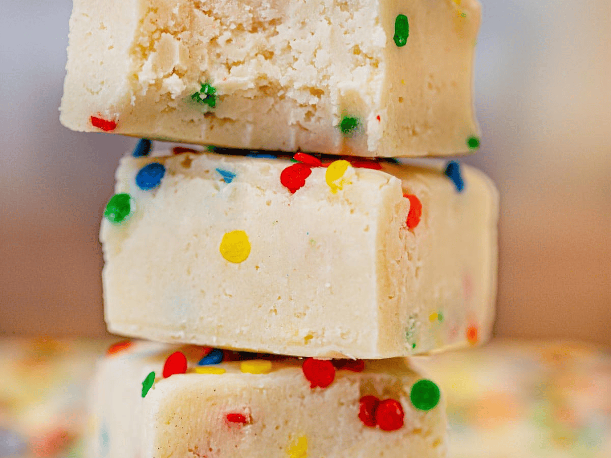 Easy Birthday Cake Fudge Recipe (with Cake Mix!)- Dinner, then Dessert