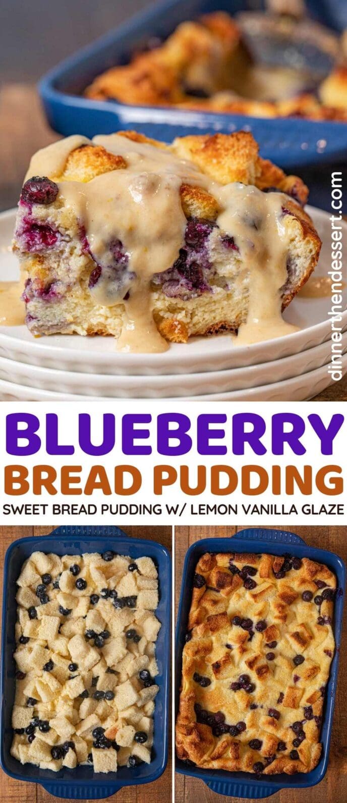 Blueberry Bread Pudding Recipe - Dinner, then Dessert