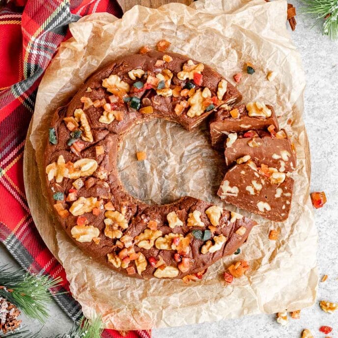 Easy Fudge Wreath Recipe - Dinner, then Dessert