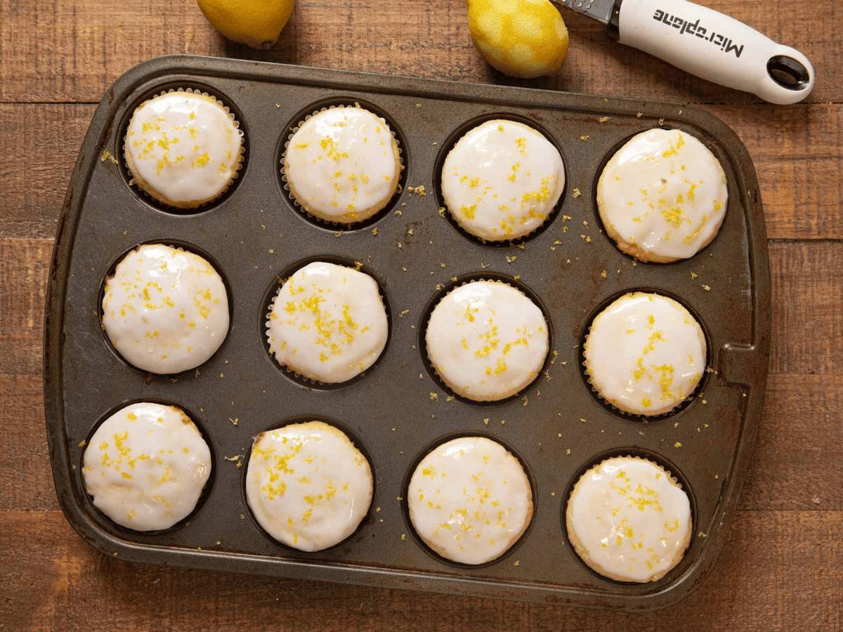 Iced Lemon Muffins Recipe - Dinner, then Dessert