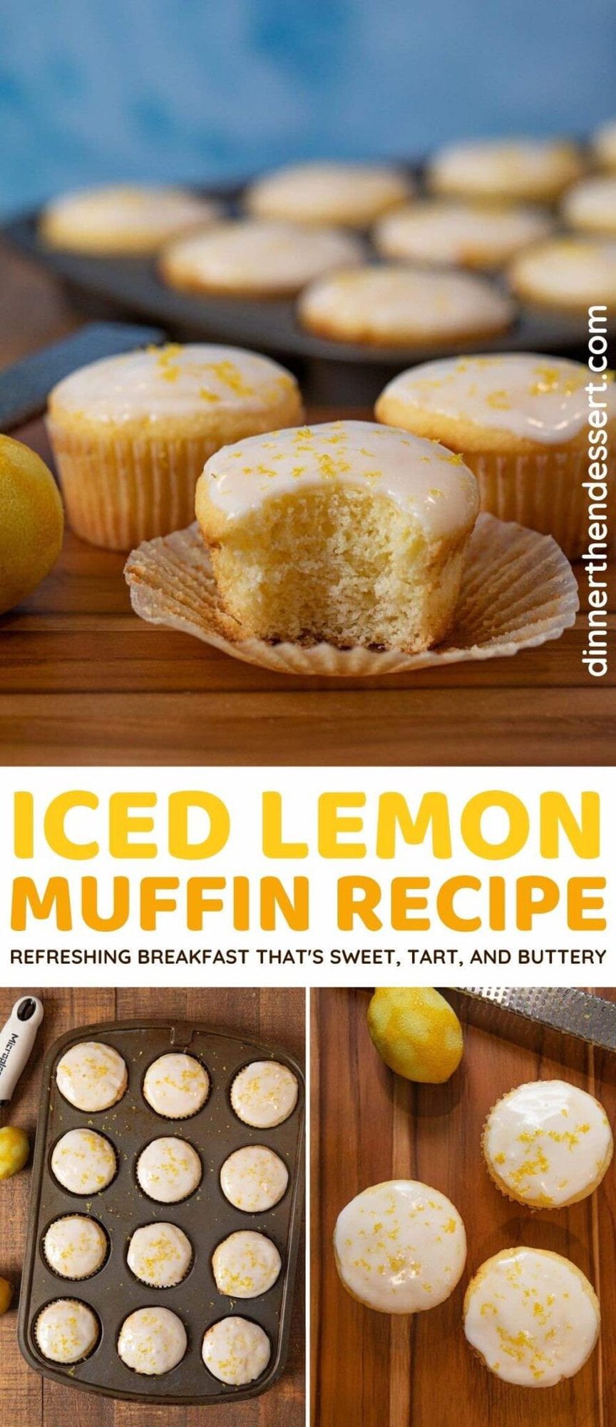Iced Lemon Muffins Recipe - Dinner, then Dessert