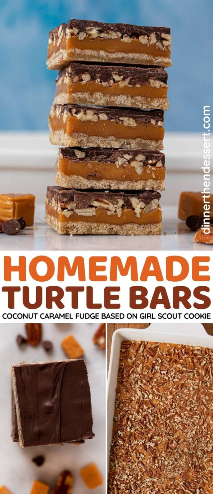 Turtle Bars Recipe - Dinner, then Dessert