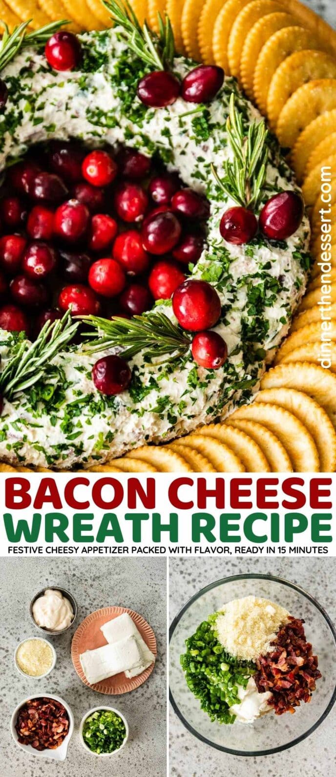 Easy Bacon Cheese Wreath Recipe - Dinner, then Dessert