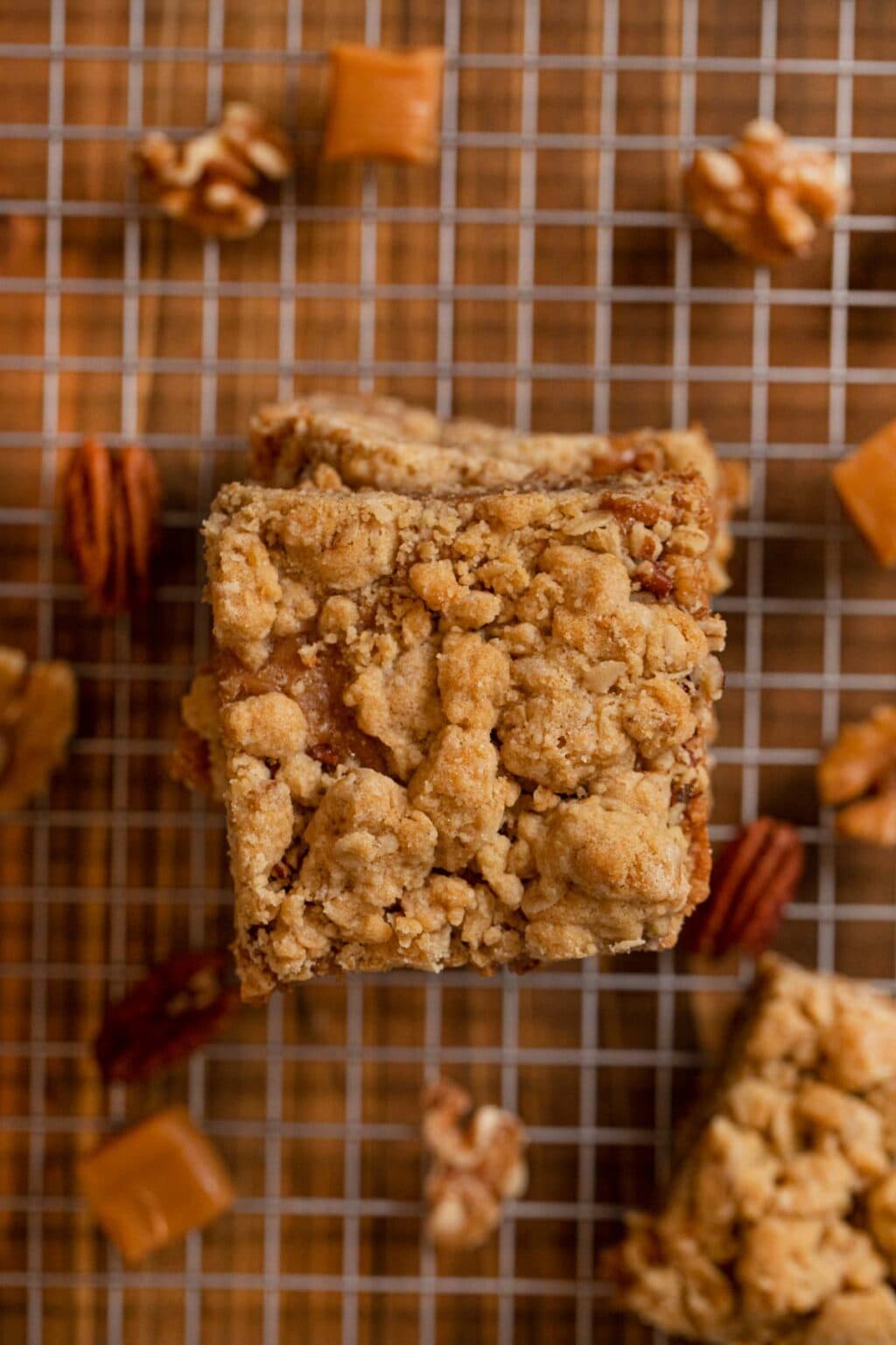 Caramel Nut Crumb Bars Recipe - Dinner, then Dessert